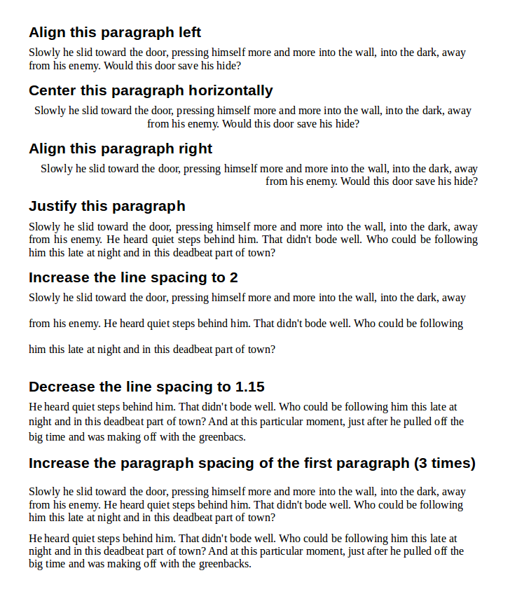 Basic ICT Skills: Paragraph formatting Exercise 1